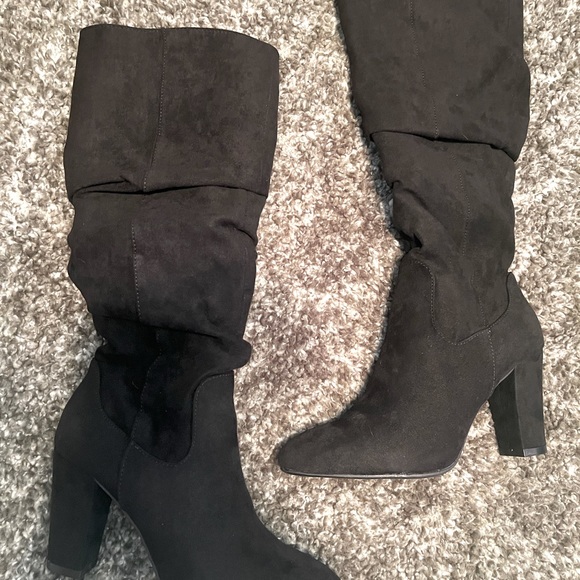YNOT | Shoes | Womens Black Ynot Compassion Ruched Knee High Boots ...
